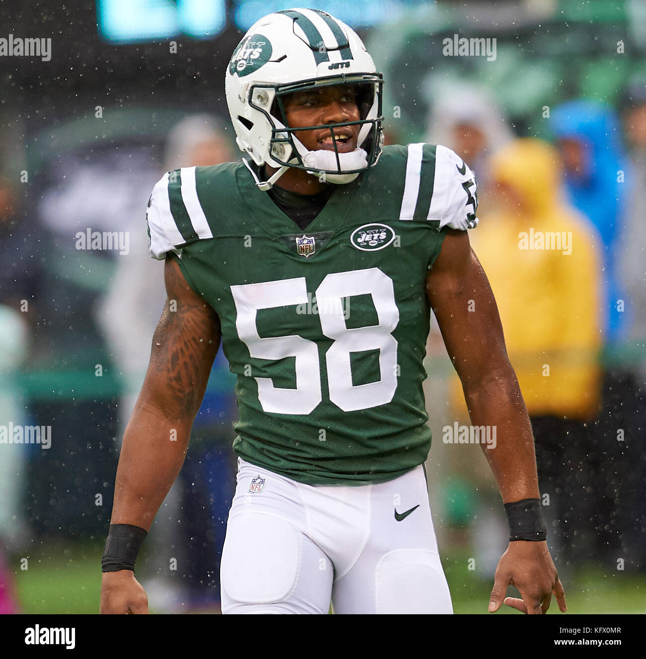 East Rutherford, New Jersey, USA. 1st Nov, 2017. Jets' linebacker ...