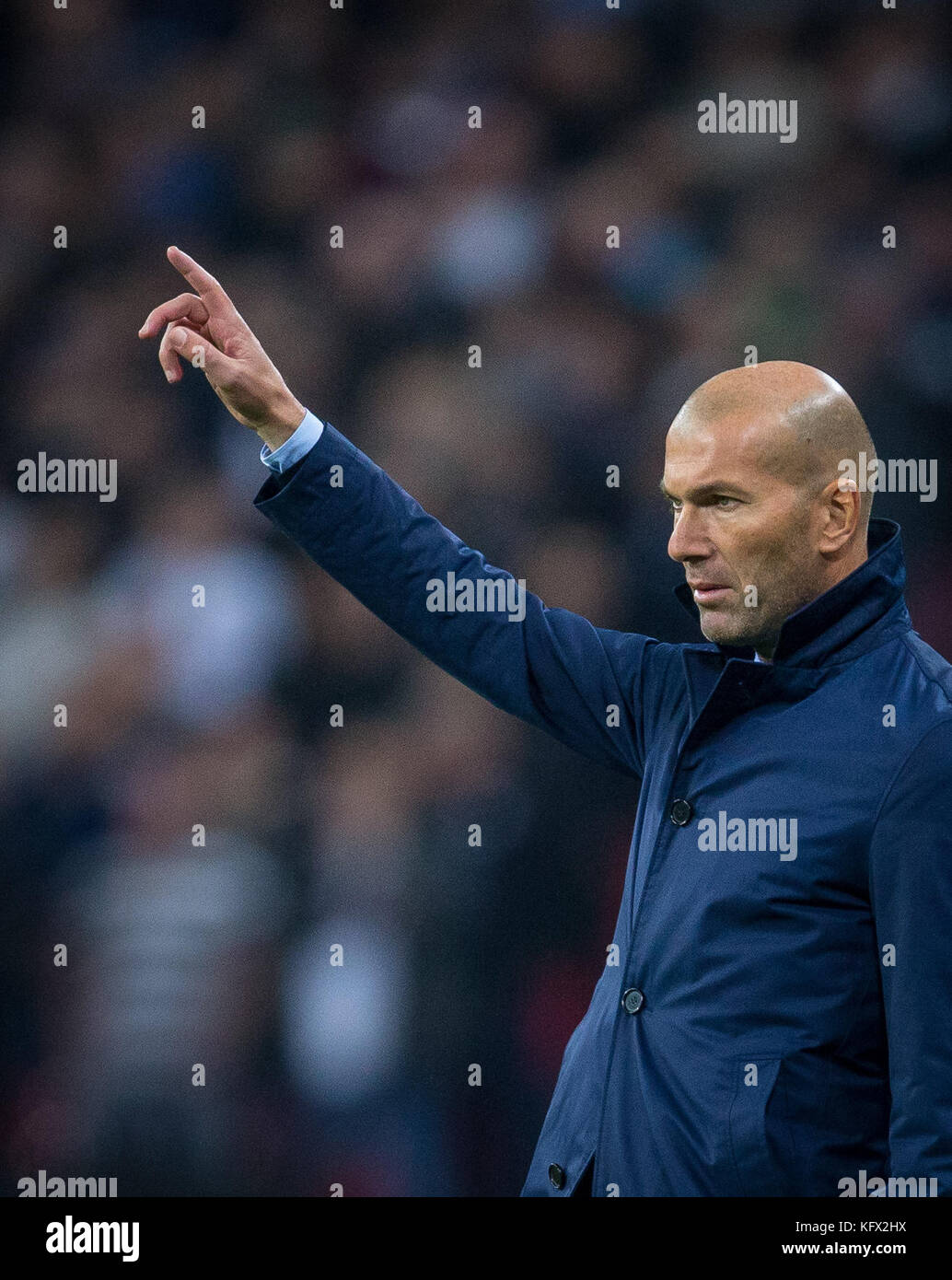 Real madrid manager zinedine zidane during the uefa champions league hi ...