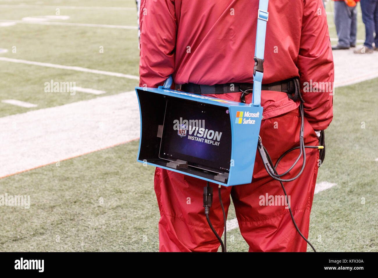 October 29th, 2017: A detailed view of a Microsoft Surface NFL vision ...