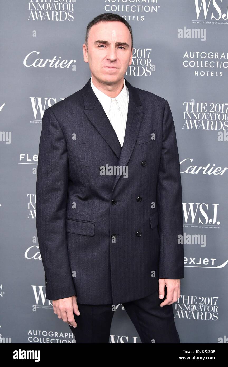 New York, NY, USA. 1st Nov, 2017. Raf Simons at arrivals for WSJ ...