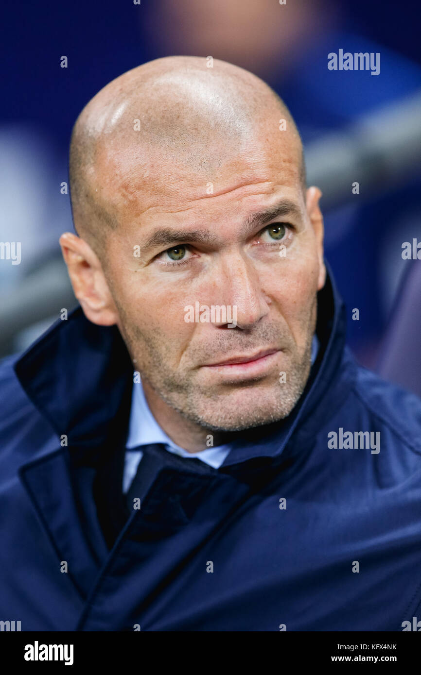 Real madrid manager zinedine zidane during the uefa champions league hi ...