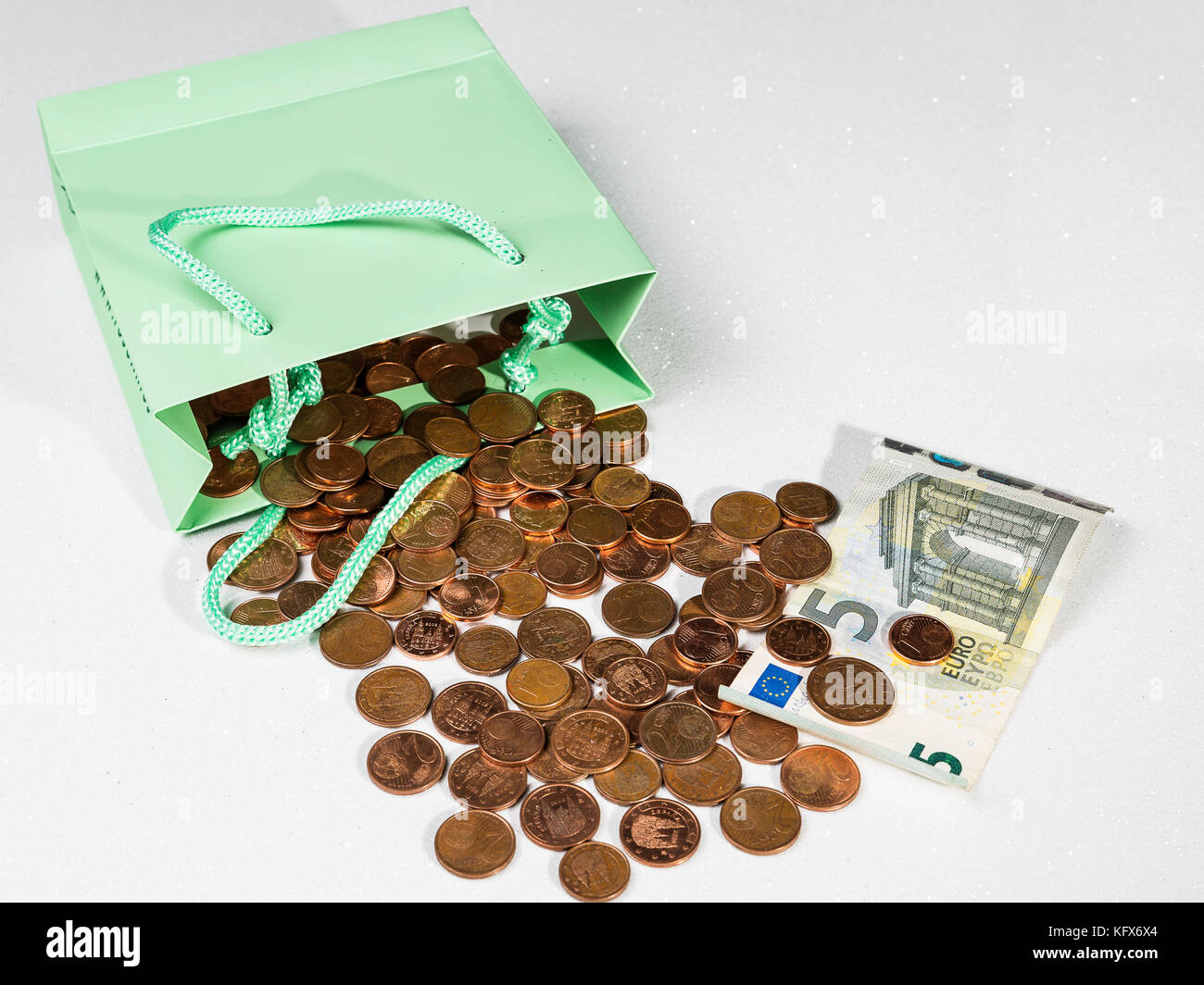 A bag of euro coins hi-res stock photography and images - Alamy