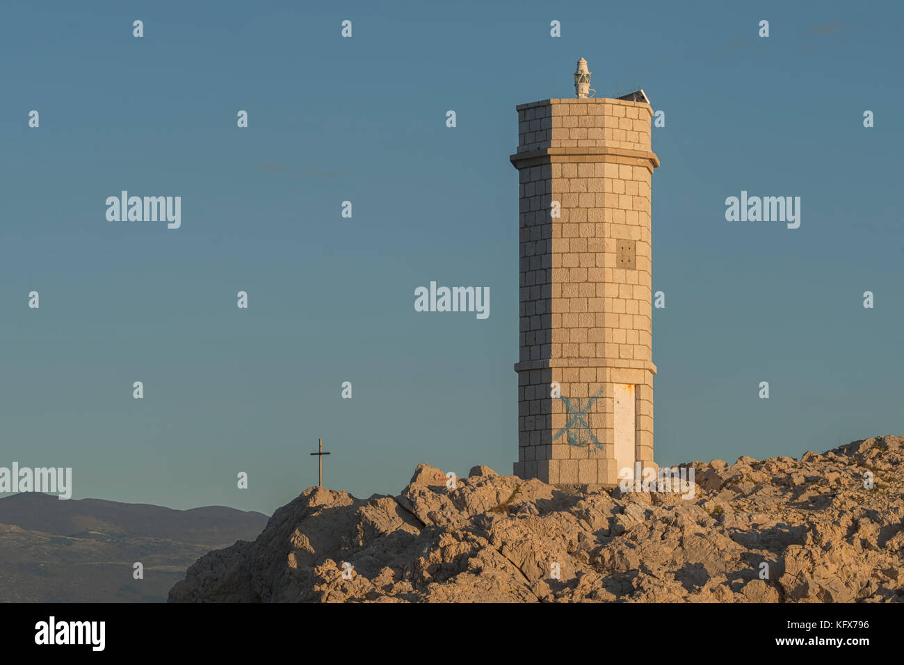 Silo Lighthouse in Krk Island, Croatia Stock Photo - Alamy