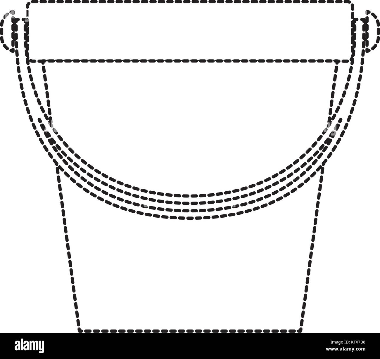 bucket with handle i in monochrome dotted silhouette Stock Vector Image ...
