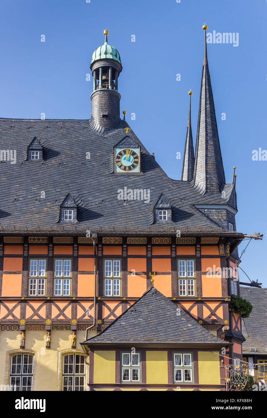 Historic town hall in the center of Wernigerode, Germany Stock Photo ...