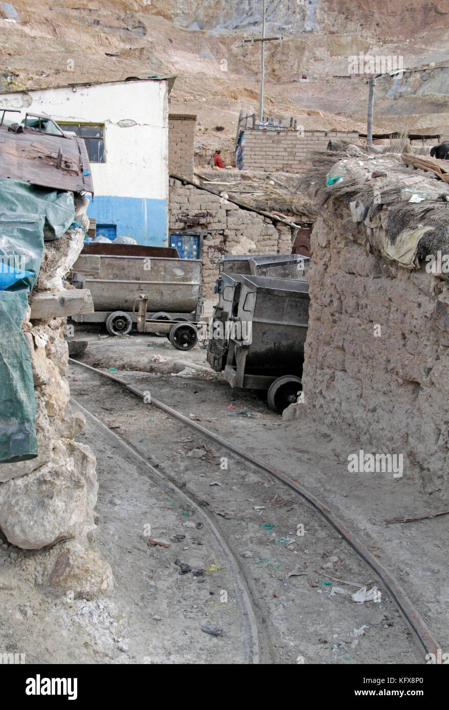 Mining carts near the mining shafts of Potosi, Bolivia Stock Photo - Alamy
