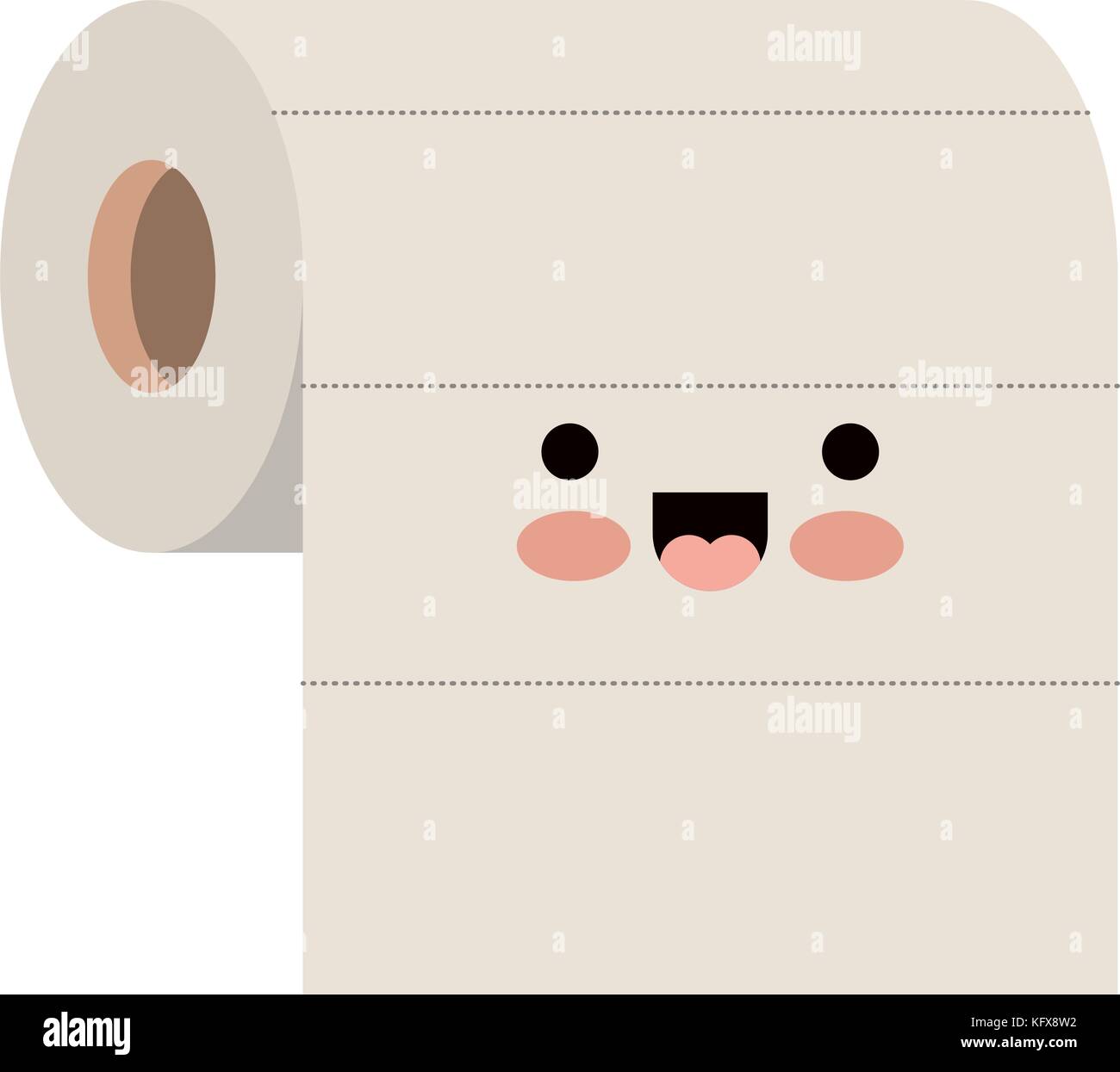 kawaii roll paper towel in colorful silhouette Stock Vector Image & Art ...
