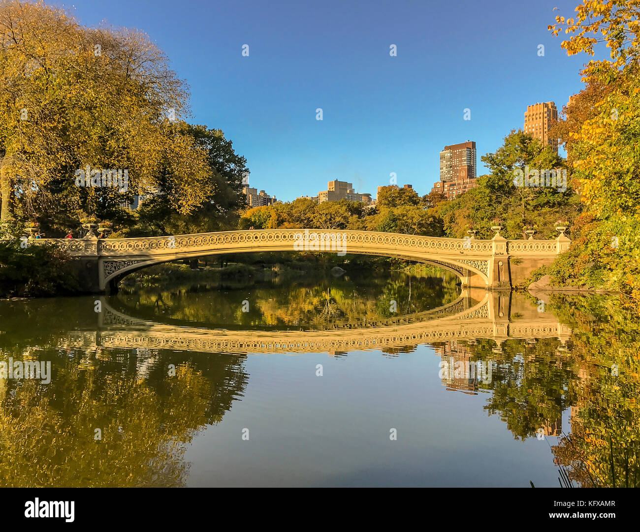 The Bow Bridge is a cast iron bridge located in Central Park, New York ...