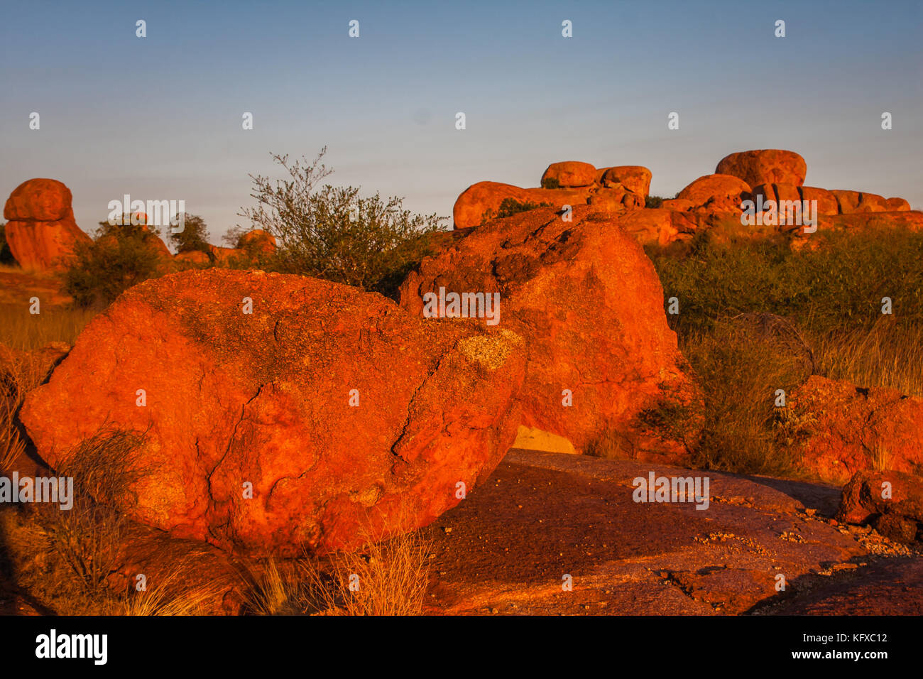 Devils Marbles at sunset Stock Photo - Alamy