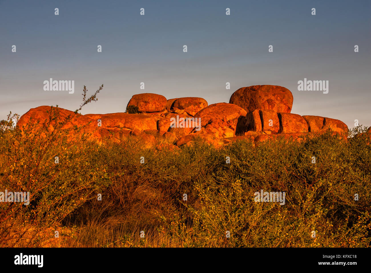 Devils Marbles at sunset Stock Photo - Alamy