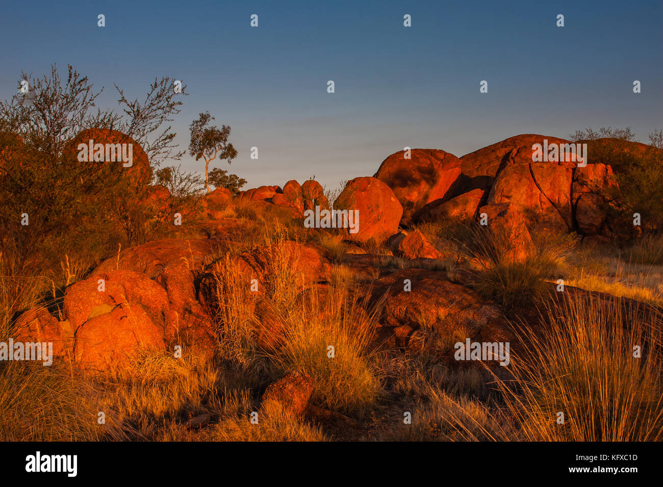 Devils Marbles at sunset Stock Photo - Alamy