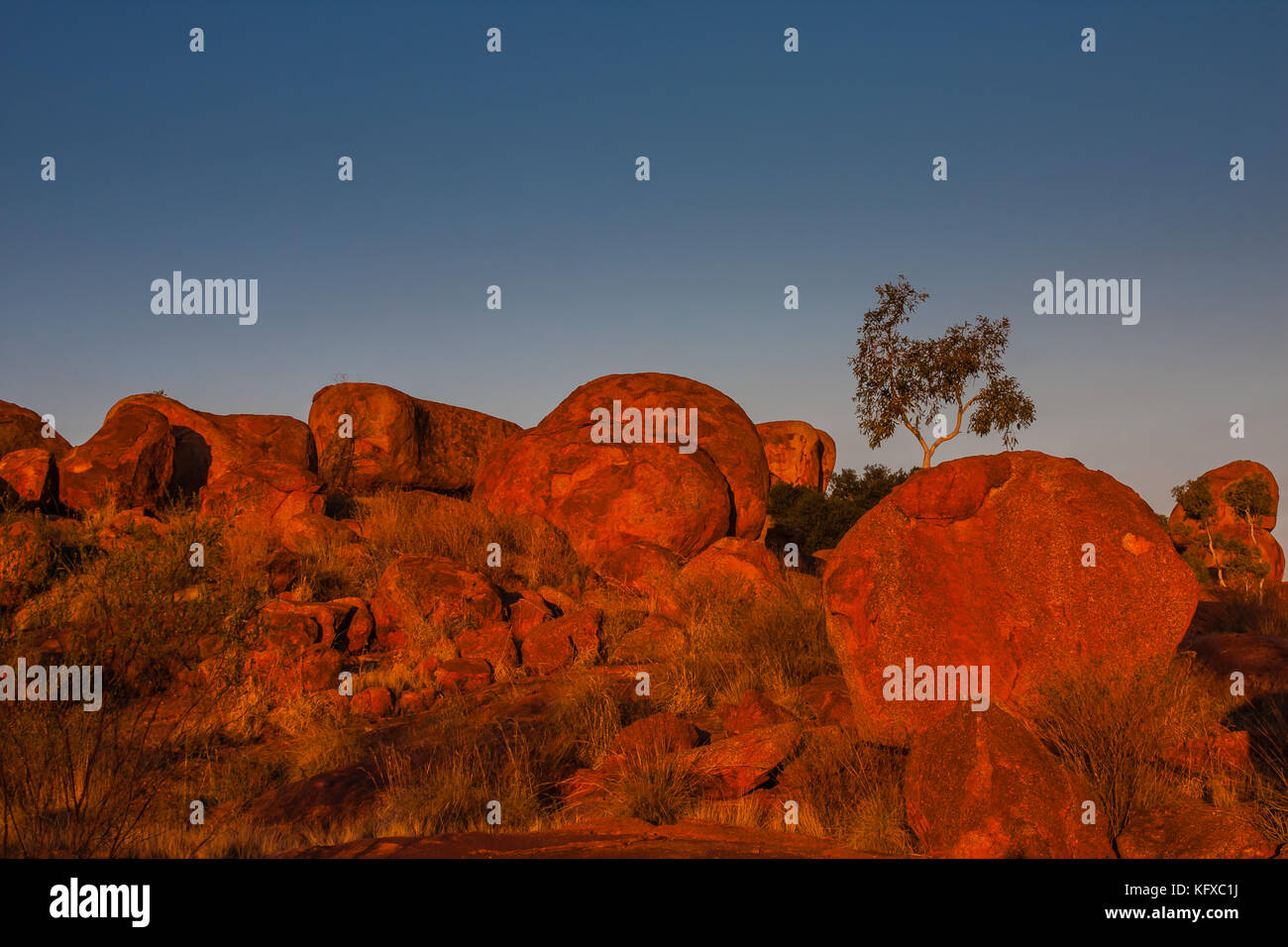 Devils Marbles at sunset Stock Photo - Alamy