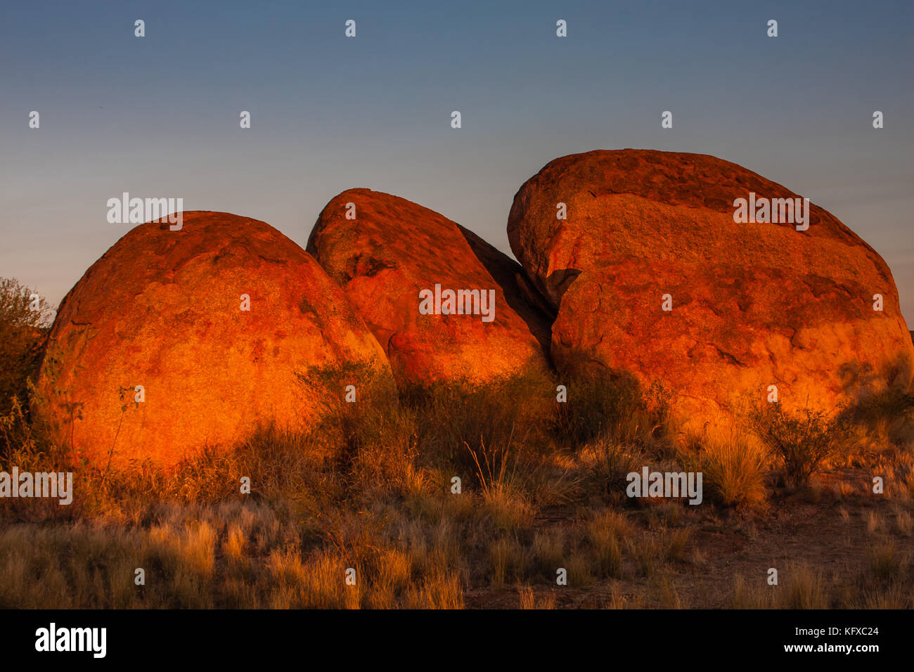 Devils Marbles at sunset Stock Photo - Alamy