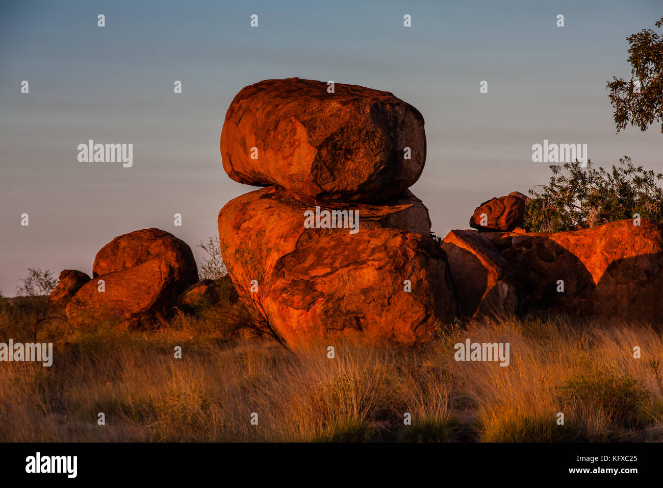 Devils Marbles at sunset Stock Photo - Alamy