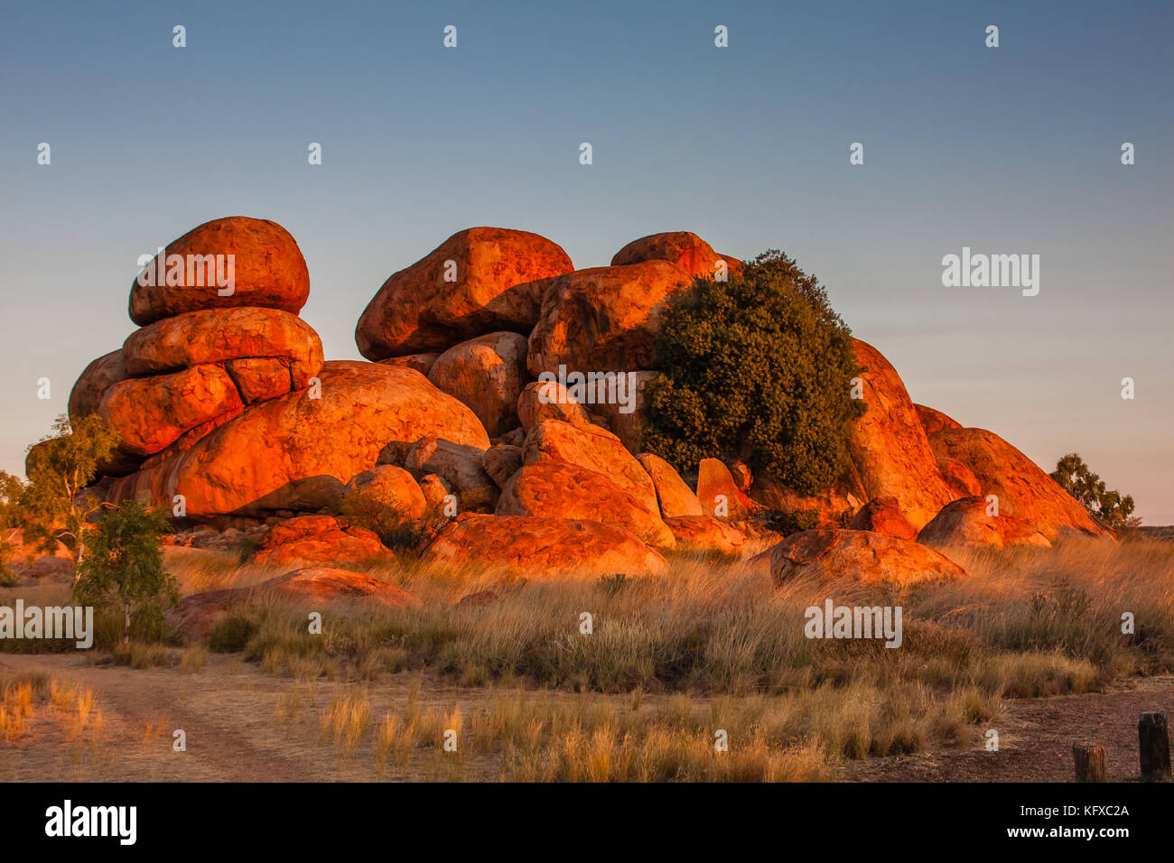 Devils Marbles at sunset Stock Photo - Alamy
