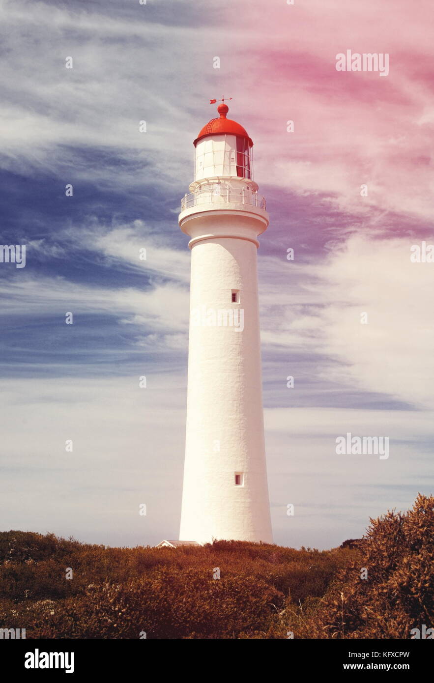 Old lighthouse closeup in sunset Stock Photo - Alamy