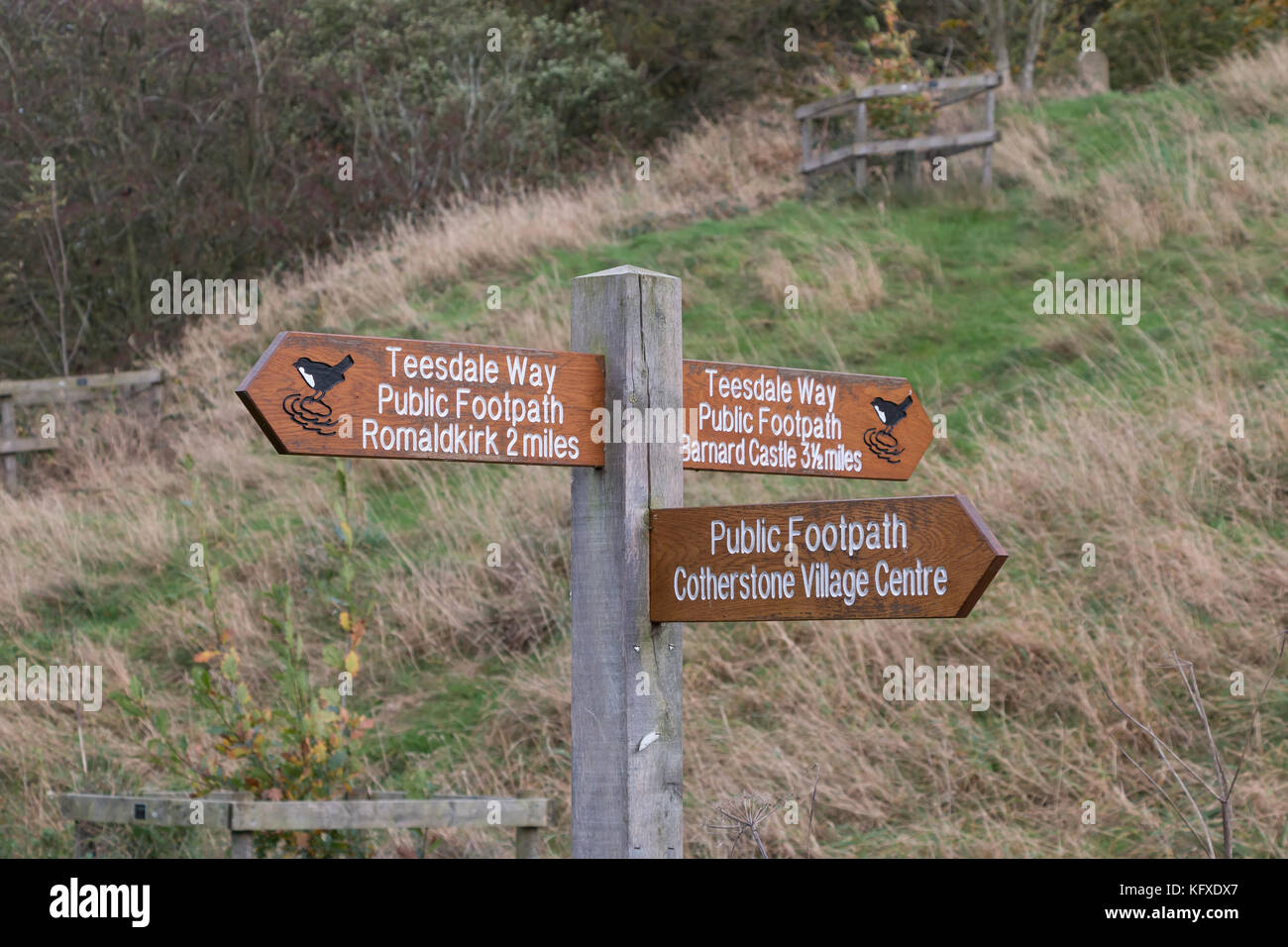 Direction signs to Romaldkirk, Barnard Castle and Cotherstone Village ...