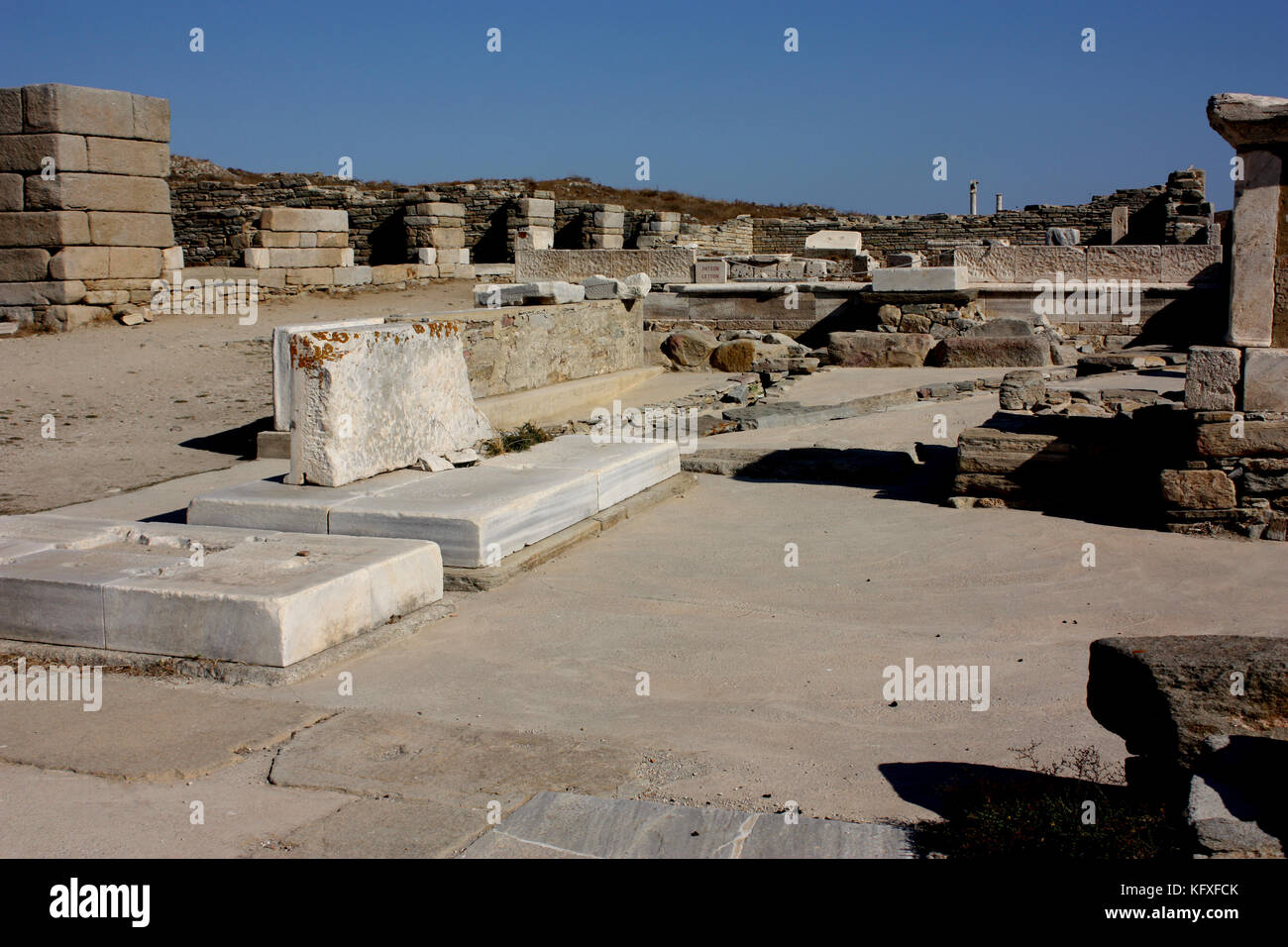 The Agora of the Italians at Delos, Cyclades Stock Photo - Alamy