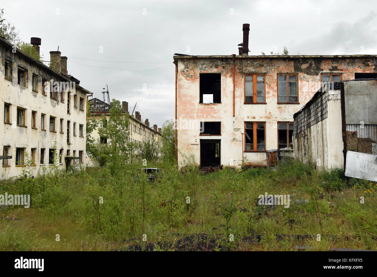 The ghost town of Kadykchan in the Kolyma region, north east Siberia ...