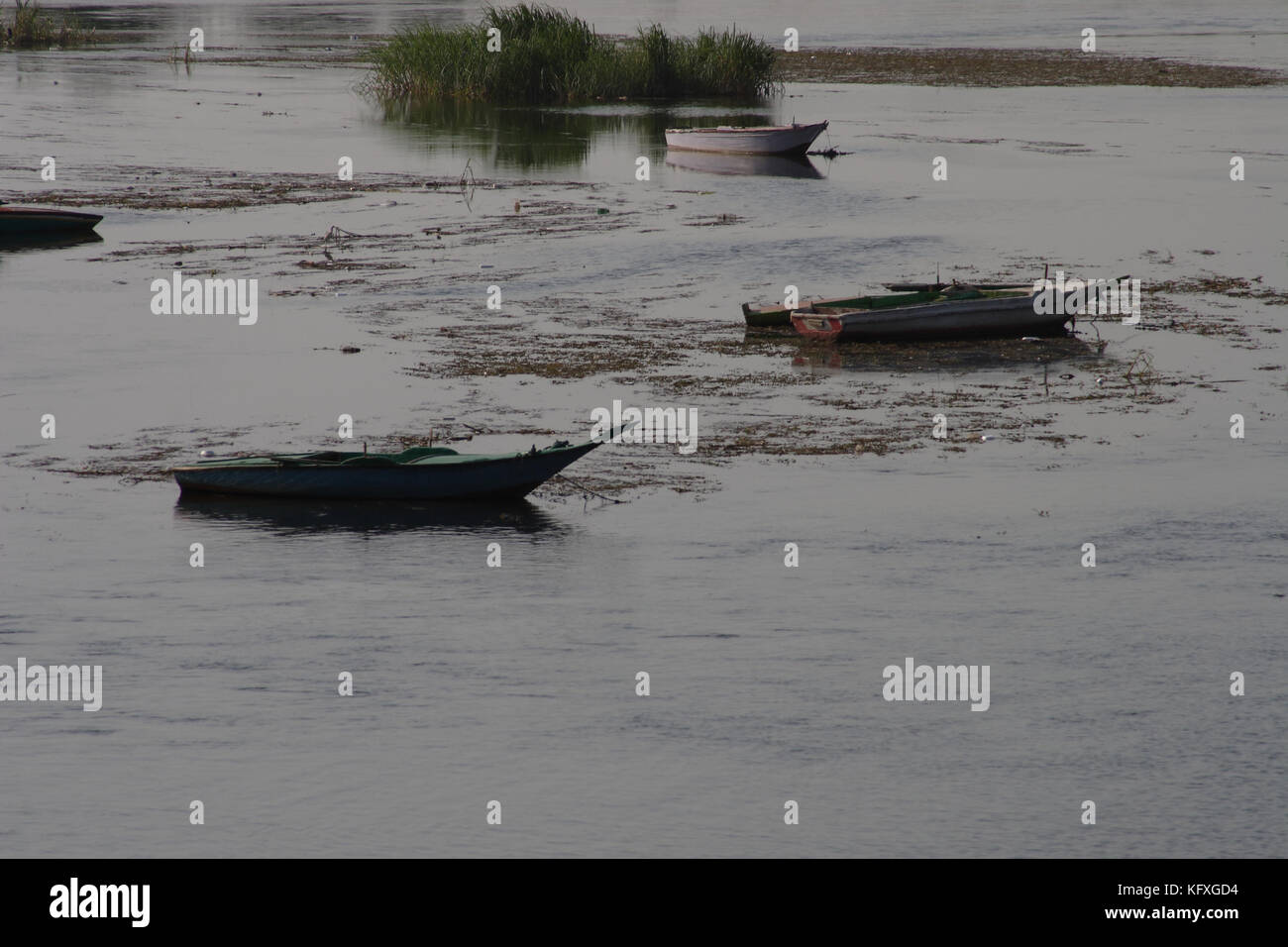 Qanater, boats and nile river Stock Photo - Alamy