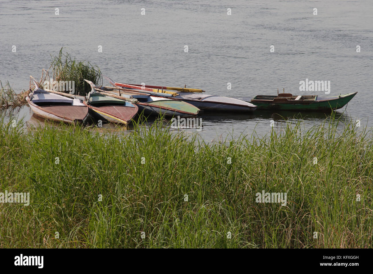 Qanater, boats and nile river Stock Photo - Alamy