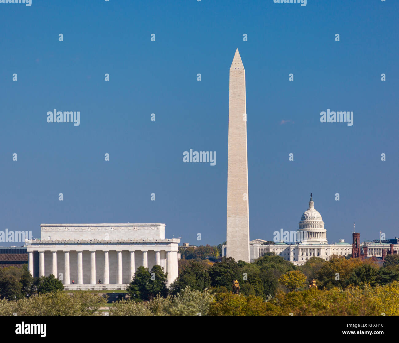 WASHINGTON, DC, USA - Lincoln Memorial, Washington Monument, U.S ...