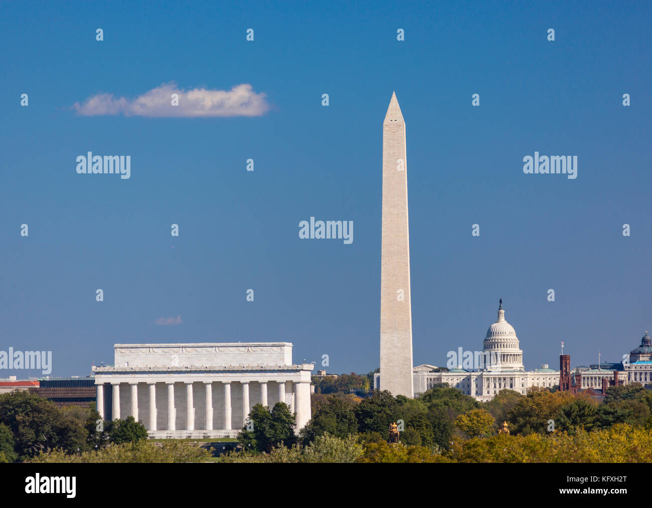 WASHINGTON, DC, USA - Lincoln Memorial, Washington Monument, U.S ...
