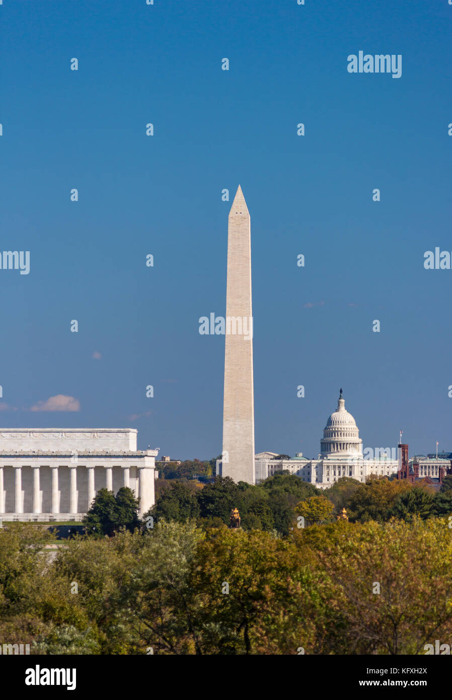 WASHINGTON, DC, USA - Lincoln Memorial, Washington Monument, U.S ...