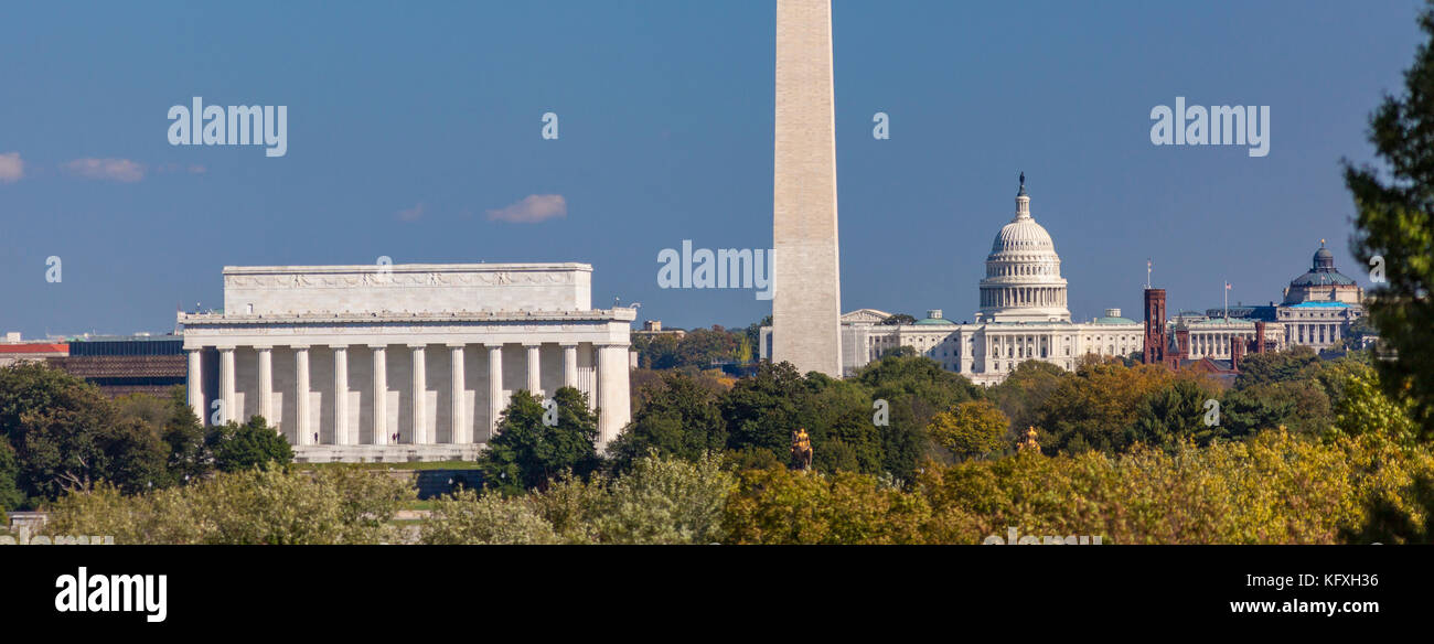 WASHINGTON, DC, USA - Lincoln Memorial, Washington Monument, U.S ...