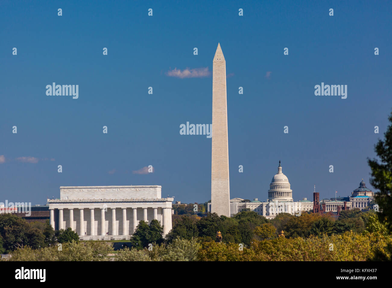 WASHINGTON, DC, USA - Lincoln Memorial, Washington Monument, U.S ...