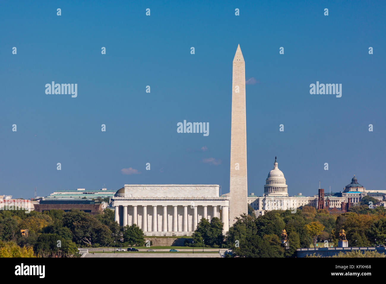 WASHINGTON, DC, USA - Lincoln Memorial, Washington Monument, U.S ...