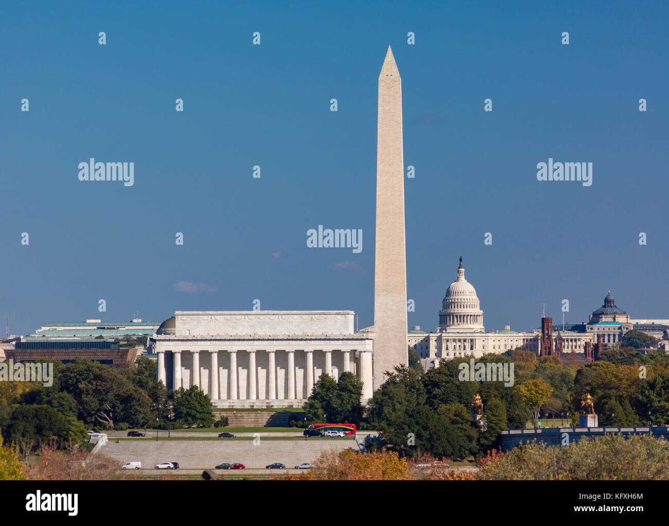 WASHINGTON, DC, USA - Lincoln Memorial, Washington Monument, U.S ...
