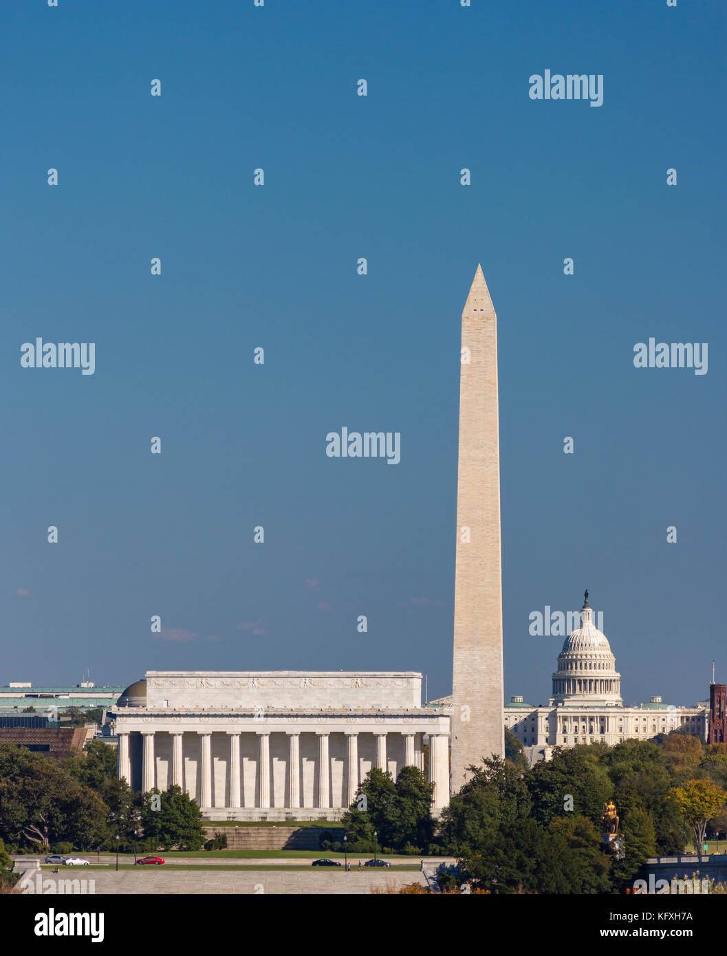 WASHINGTON, DC, USA - Lincoln Memorial, Washington Monument, U.S ...