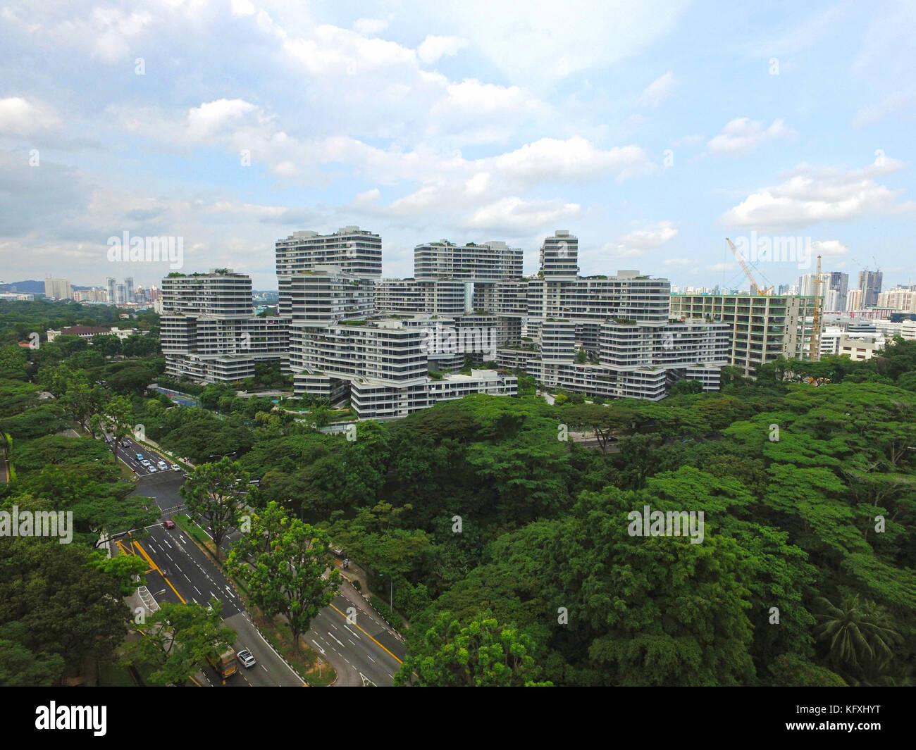 Aerial view of The Interlace apartment complex in Singapore Stock Photo ...
