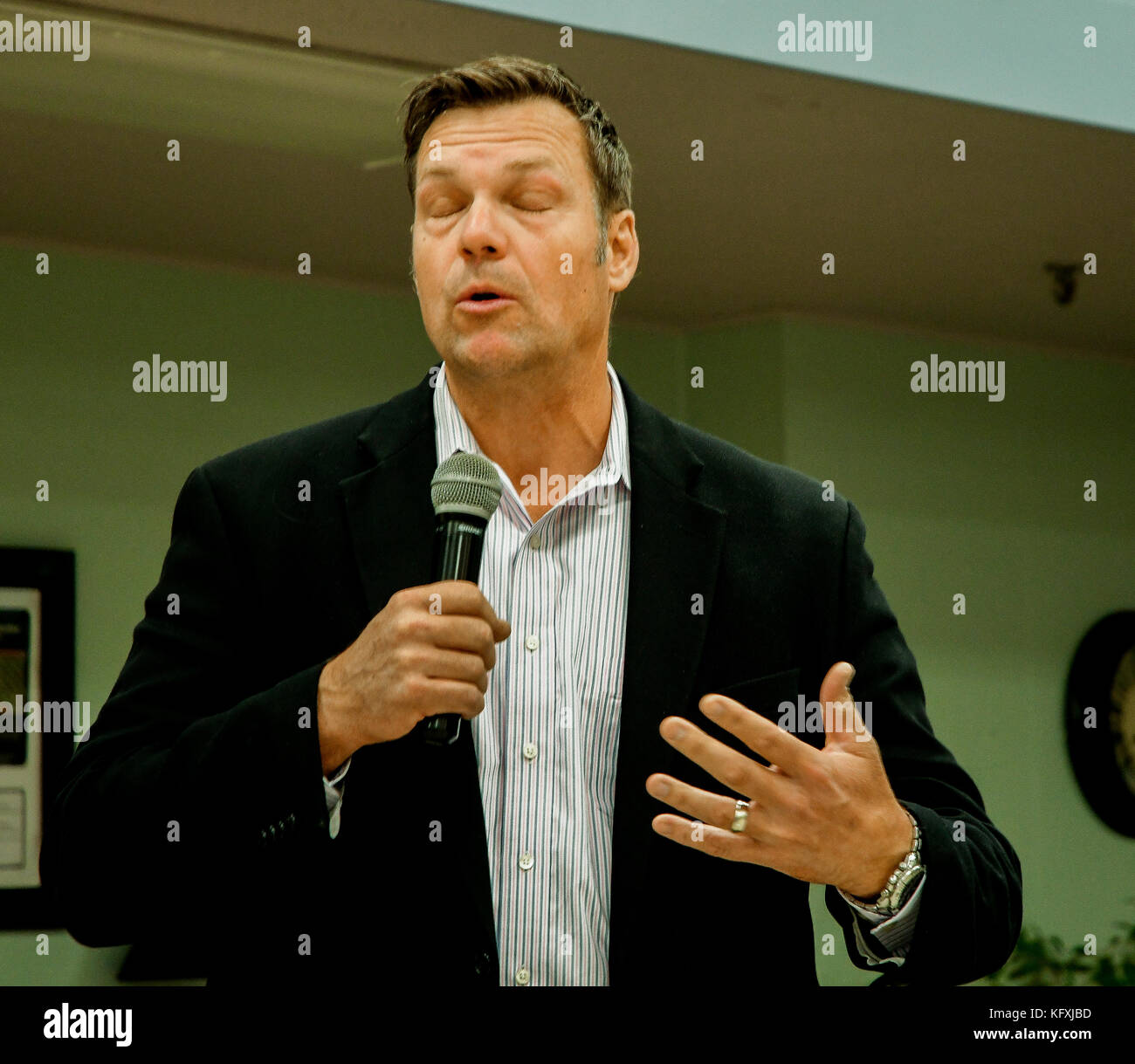Emporia Kansas, USA, 28th Ocotber, 2017 Kris Kobach Kansas Secretary of ...