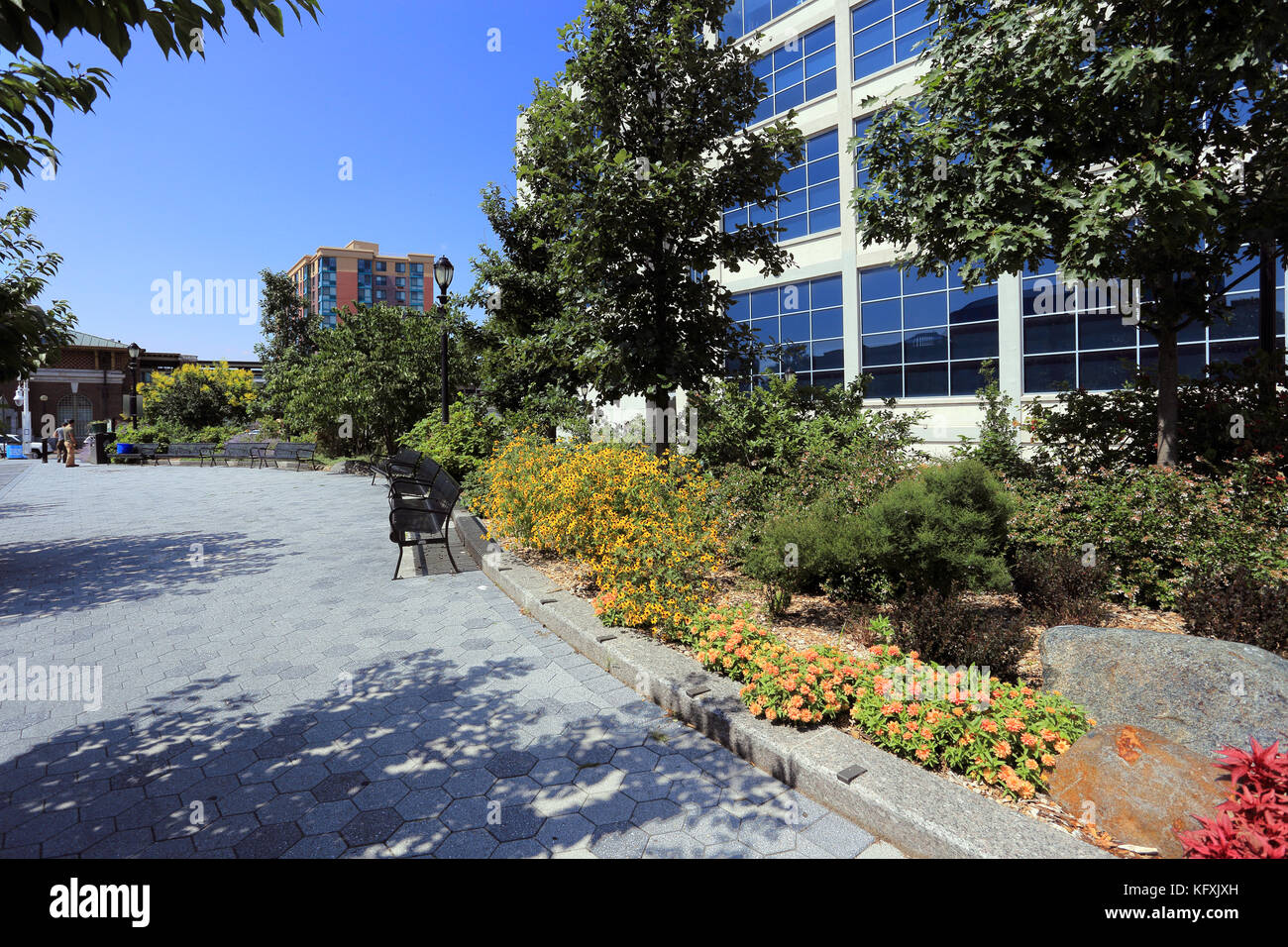 Van der Donck Park downtown Yonkers New York waterfront district Stock ...
