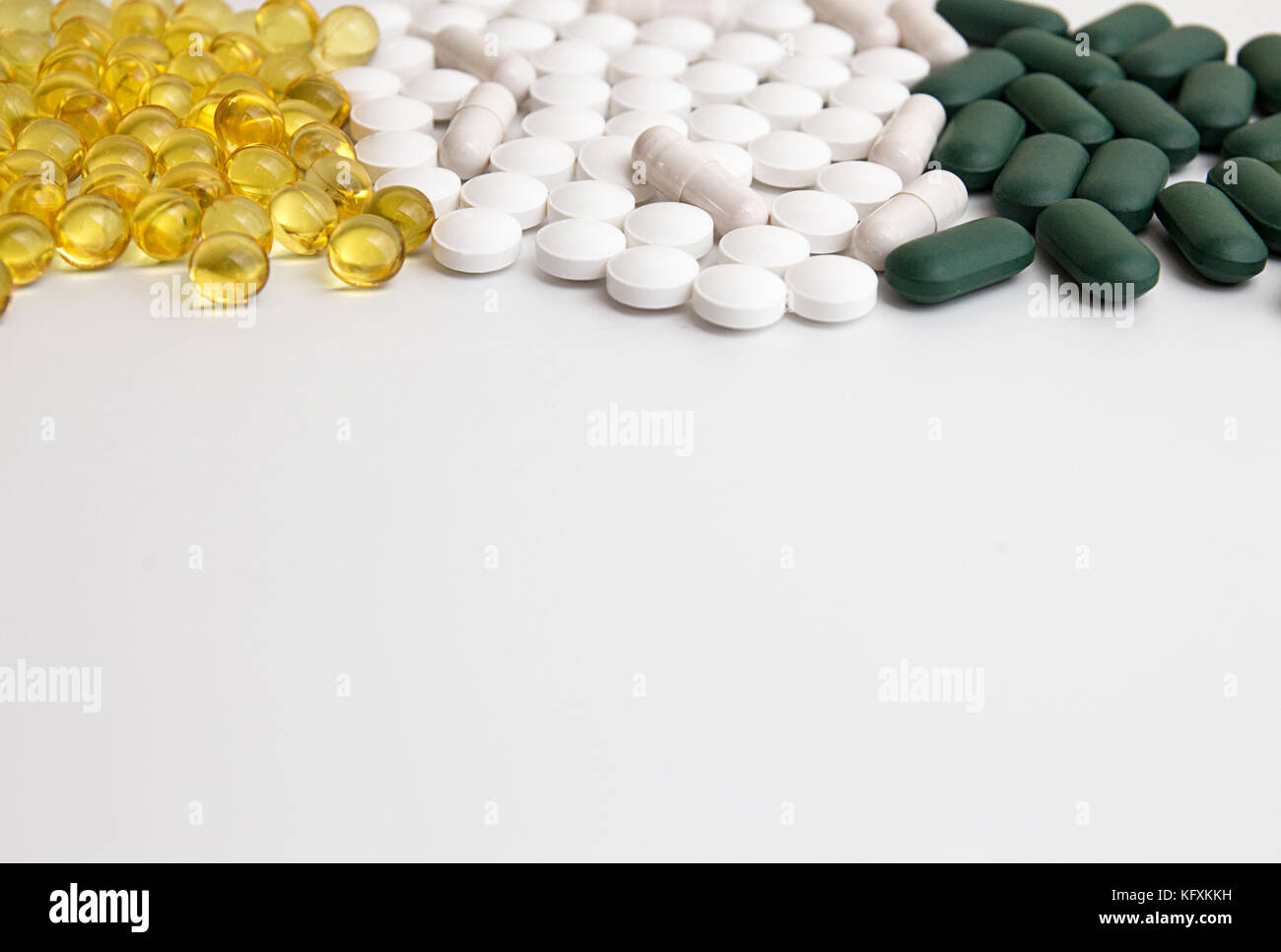 Pills background. Heap of assorted various medicine tablets and pills ...