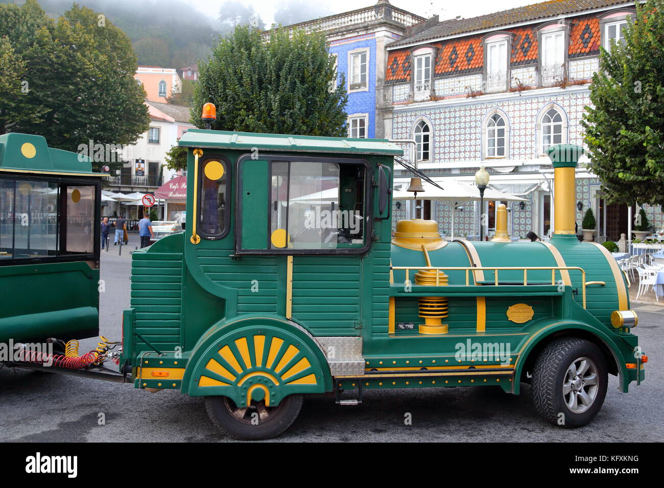 A tourist road train in Sintra, Portugal Stock Photo - Alamy