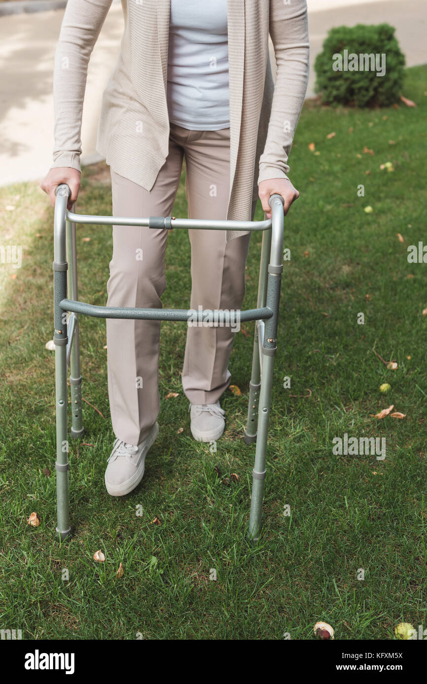 senior woman with walker Stock Photo - Alamy