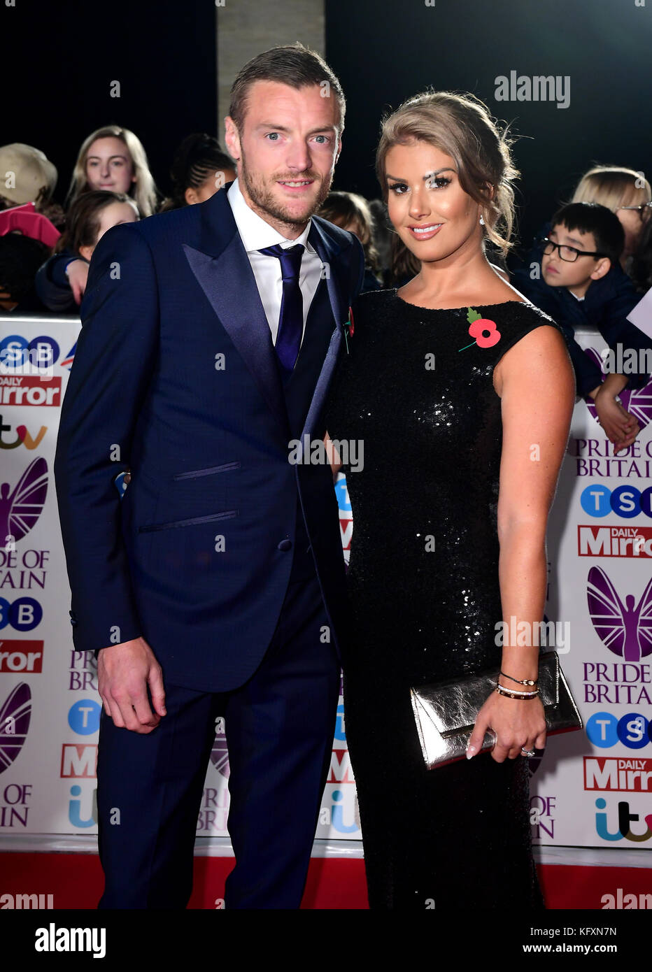 Jamie Vardy and Rebekah Vardy attending The Pride of Britain Awards ...