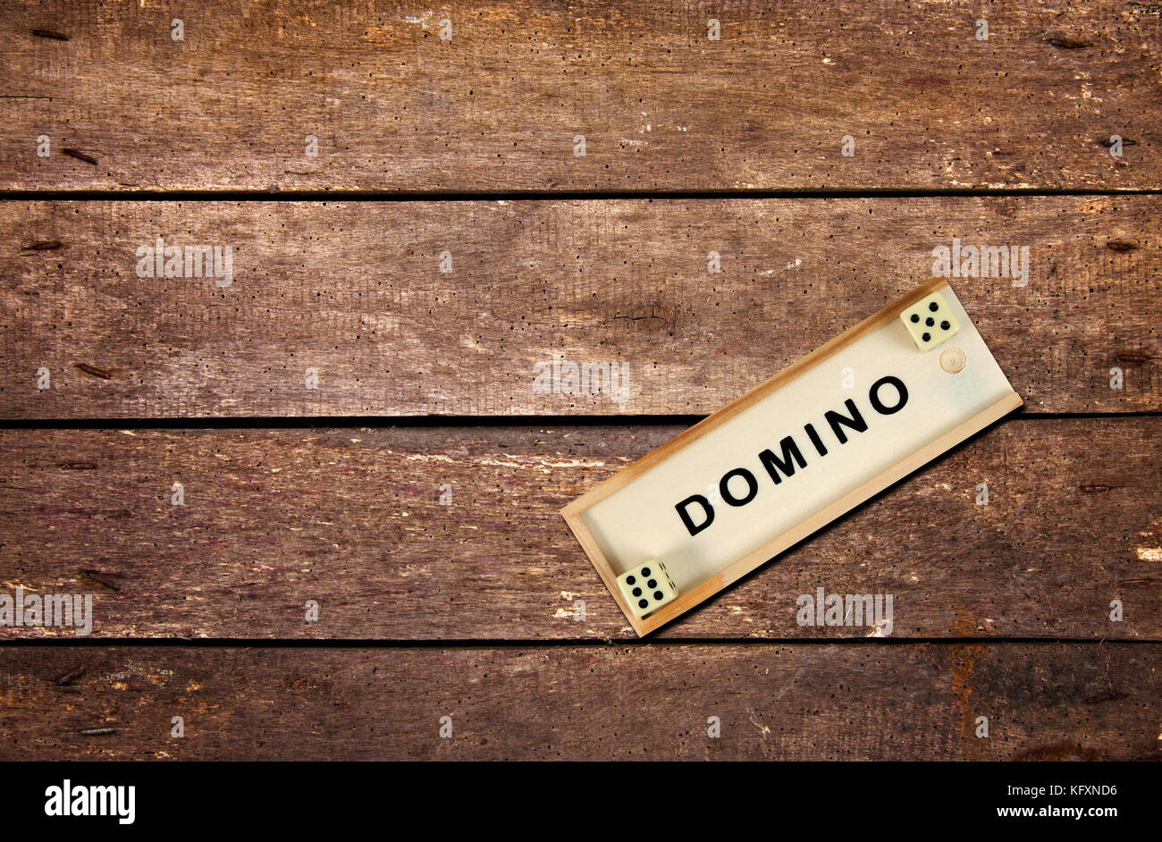 Domino box on the table Stock Photo - Alamy