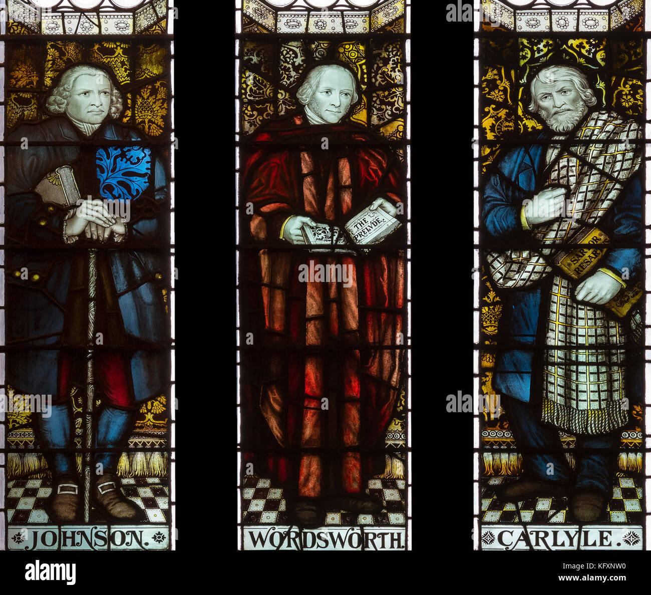 Famous writers commemorated in the John Rylands Library, Manchester, UK ...