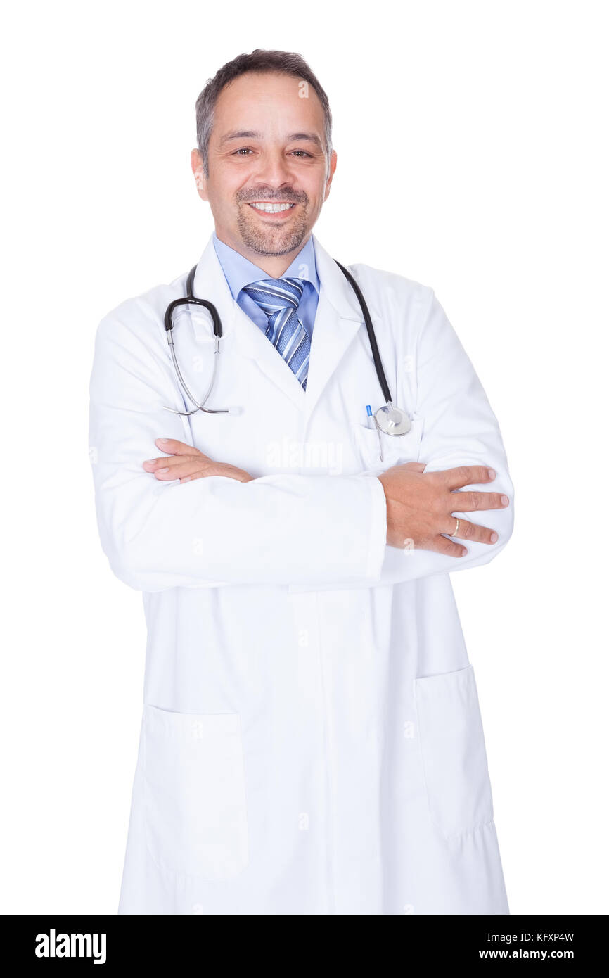 Portrait Of A Confident Doctor Isolated On White Background Stock Photo ...