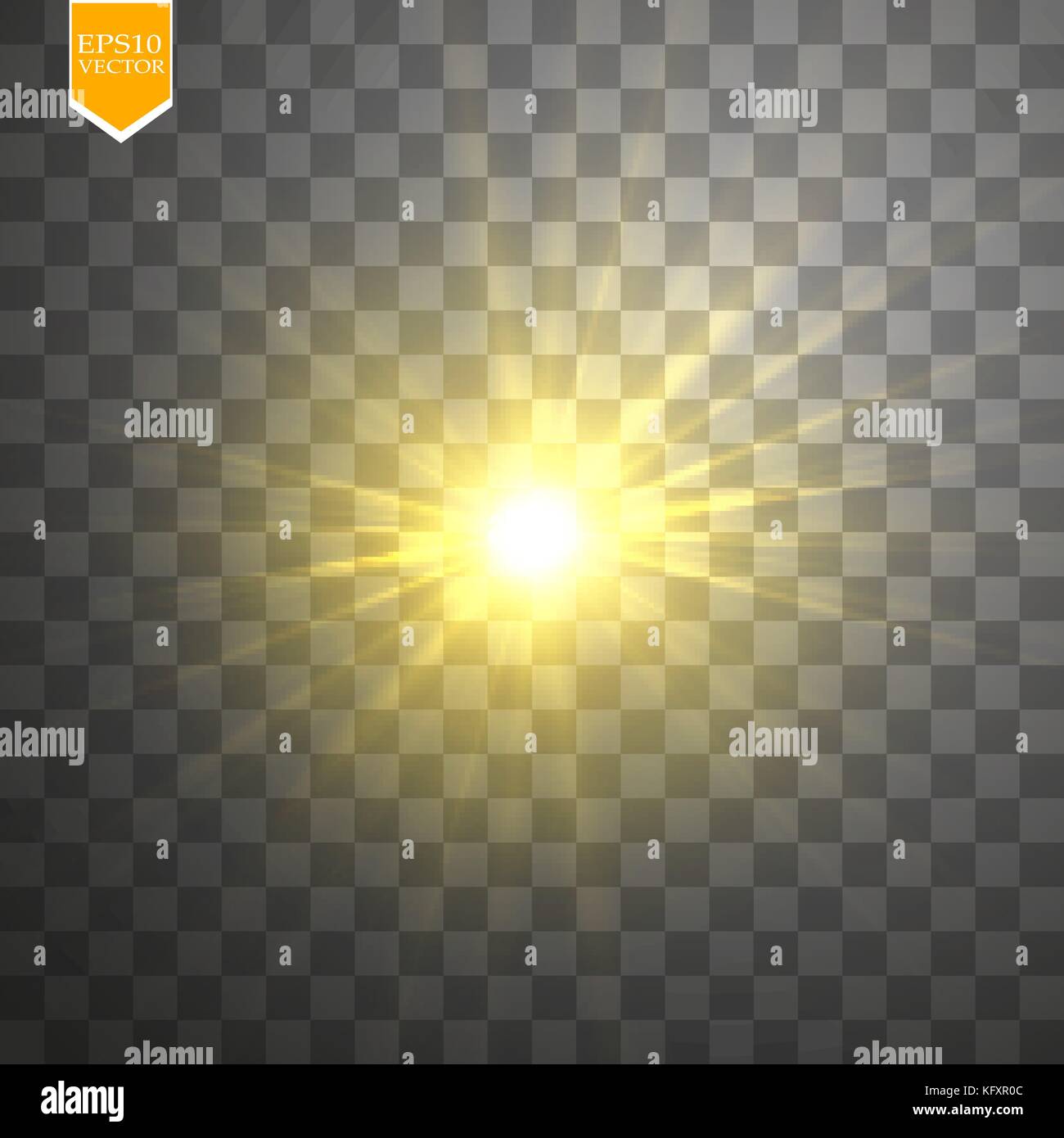 Glow light effect. Starburst with sparkles on transparent background ...