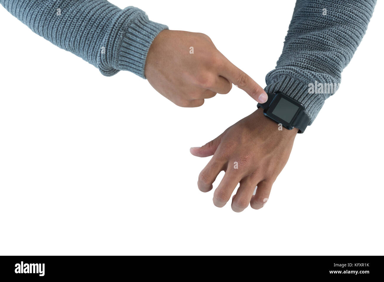 Man hands using smartwatch touchscreen hi-res stock photography and ...