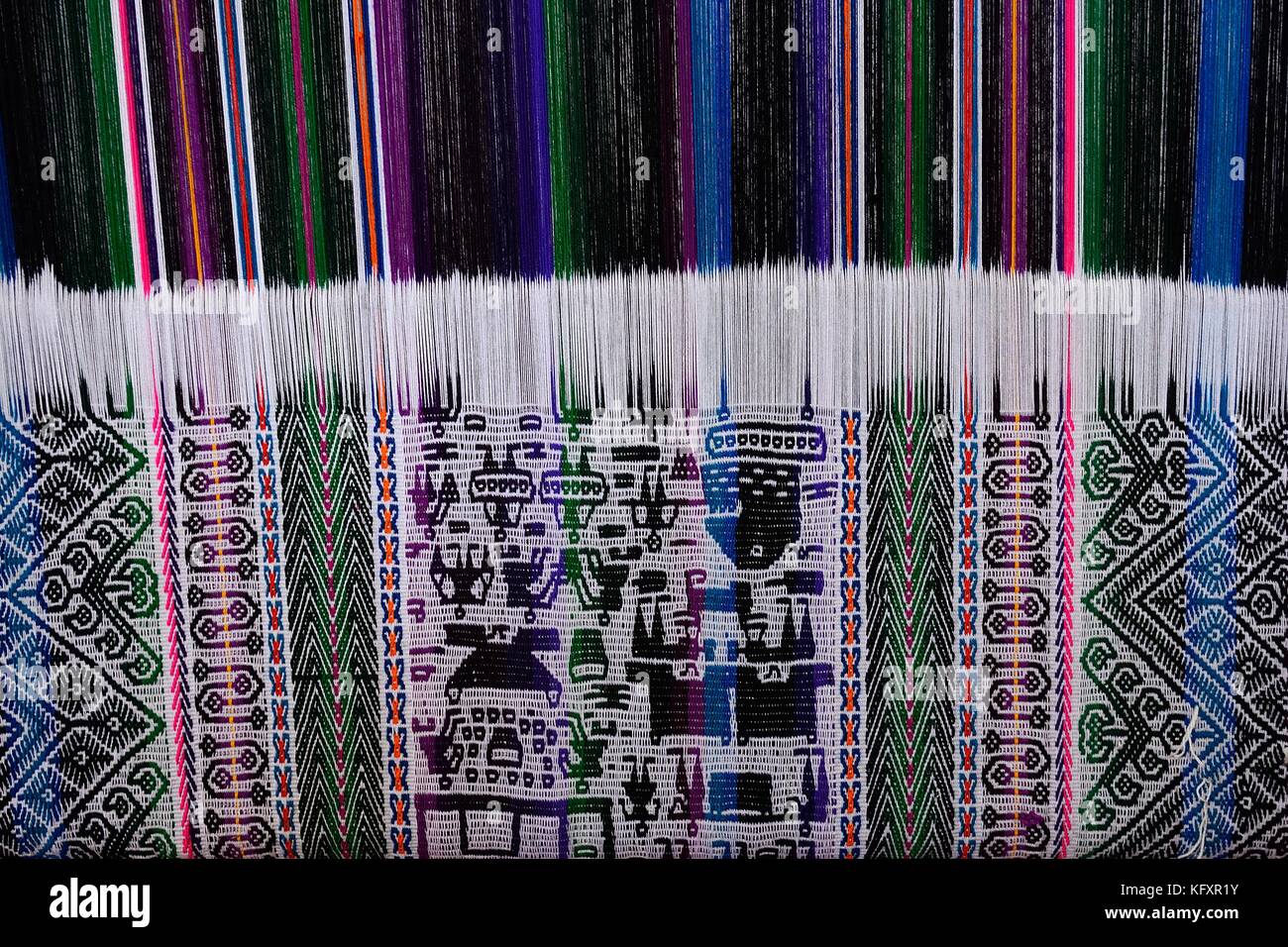 Weaving of fabrics with typical patterns, Museum of indigenous art ...