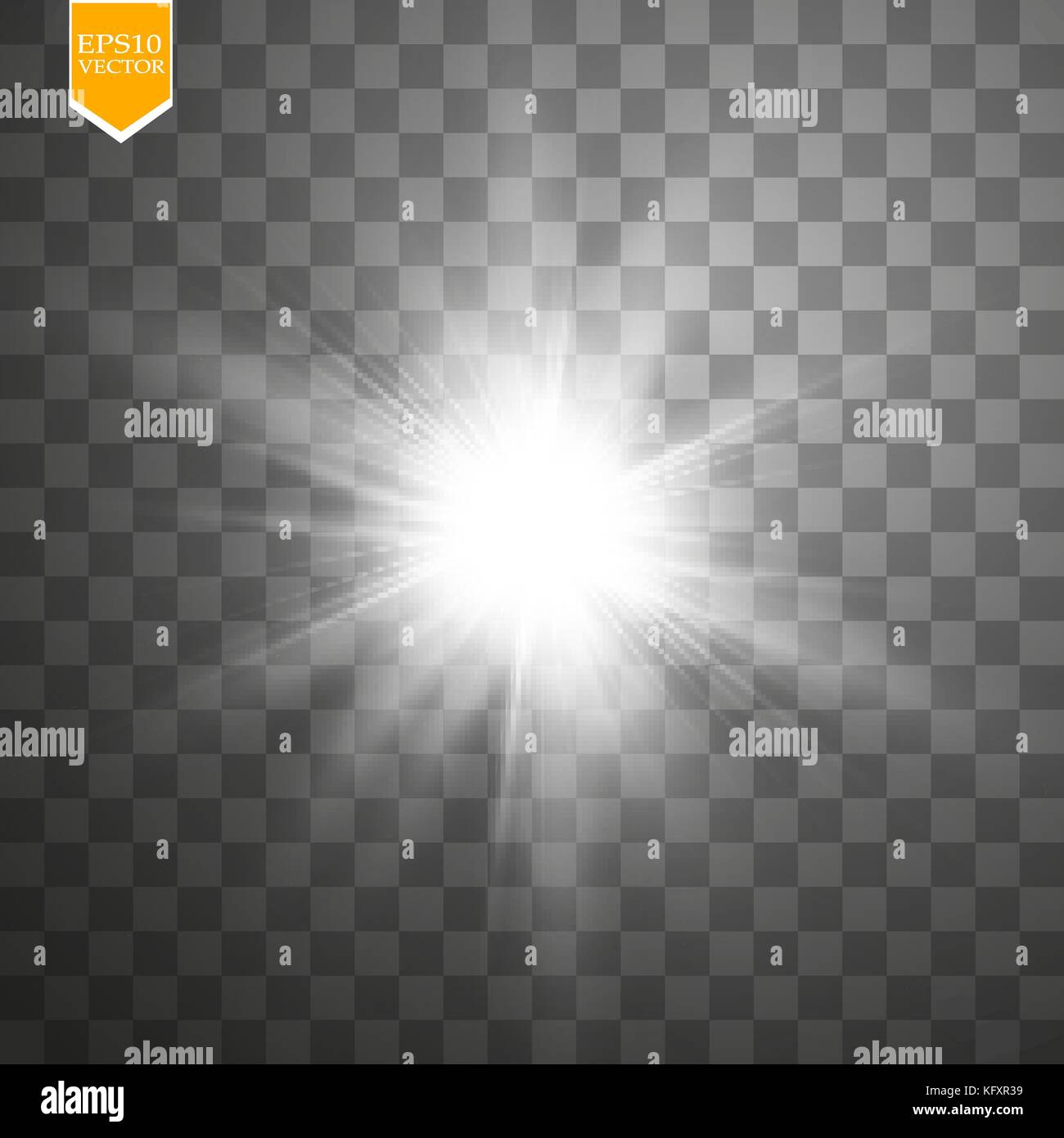 Glow light effect. Starburst with sparkles on transparent background ...