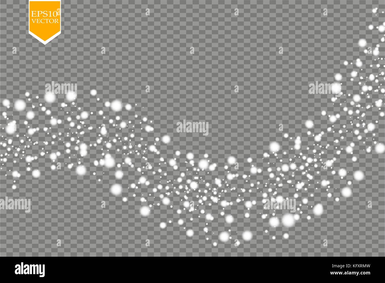Vector falling snow effect isolated on transparent background with blurred bokeh. EPS 10 Stock ...