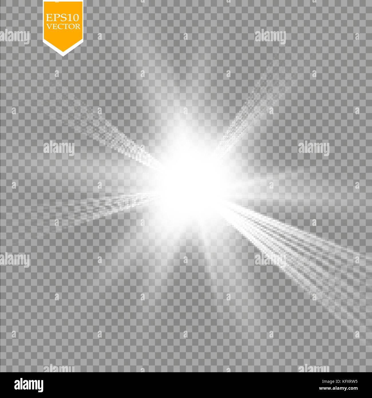 Glow light effect. Starburst with sparkles on transparent background ...
