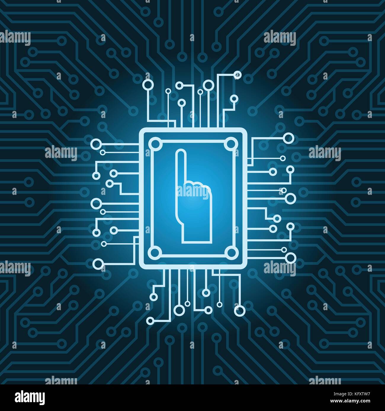 Circuit board on finger Stock Vector Images - Alamy